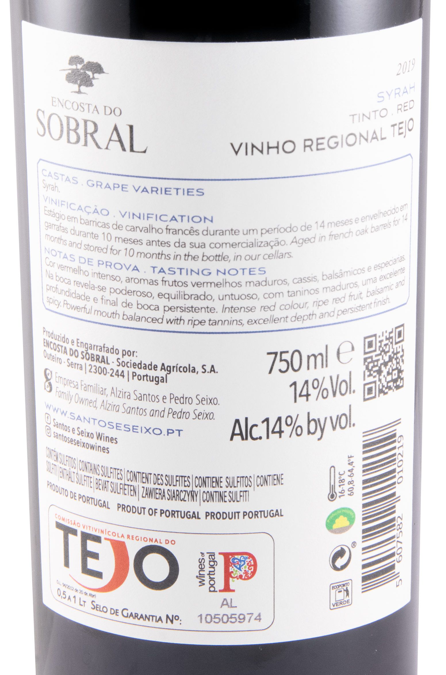2019 Encosta do Sobral Syrah red