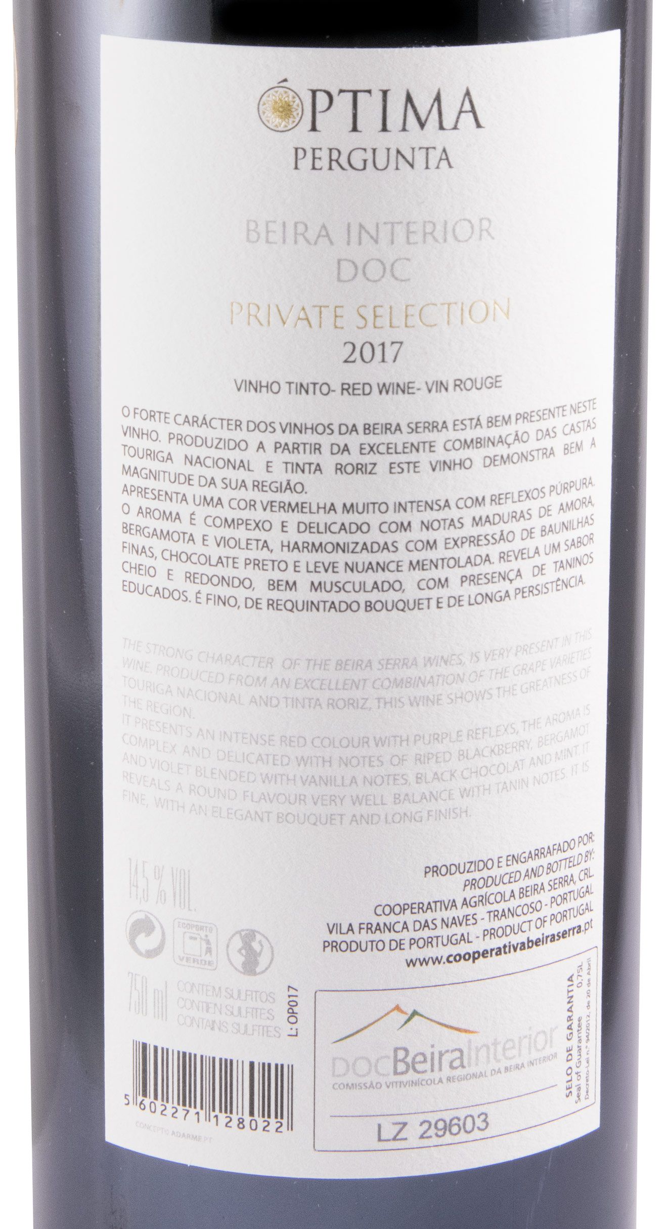 2017 Óptima Pergunta Private Selection tinto