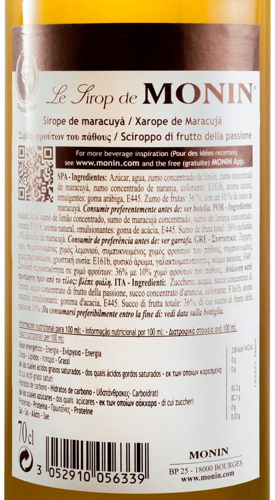 Syrup Passion Monin Passion Fruit