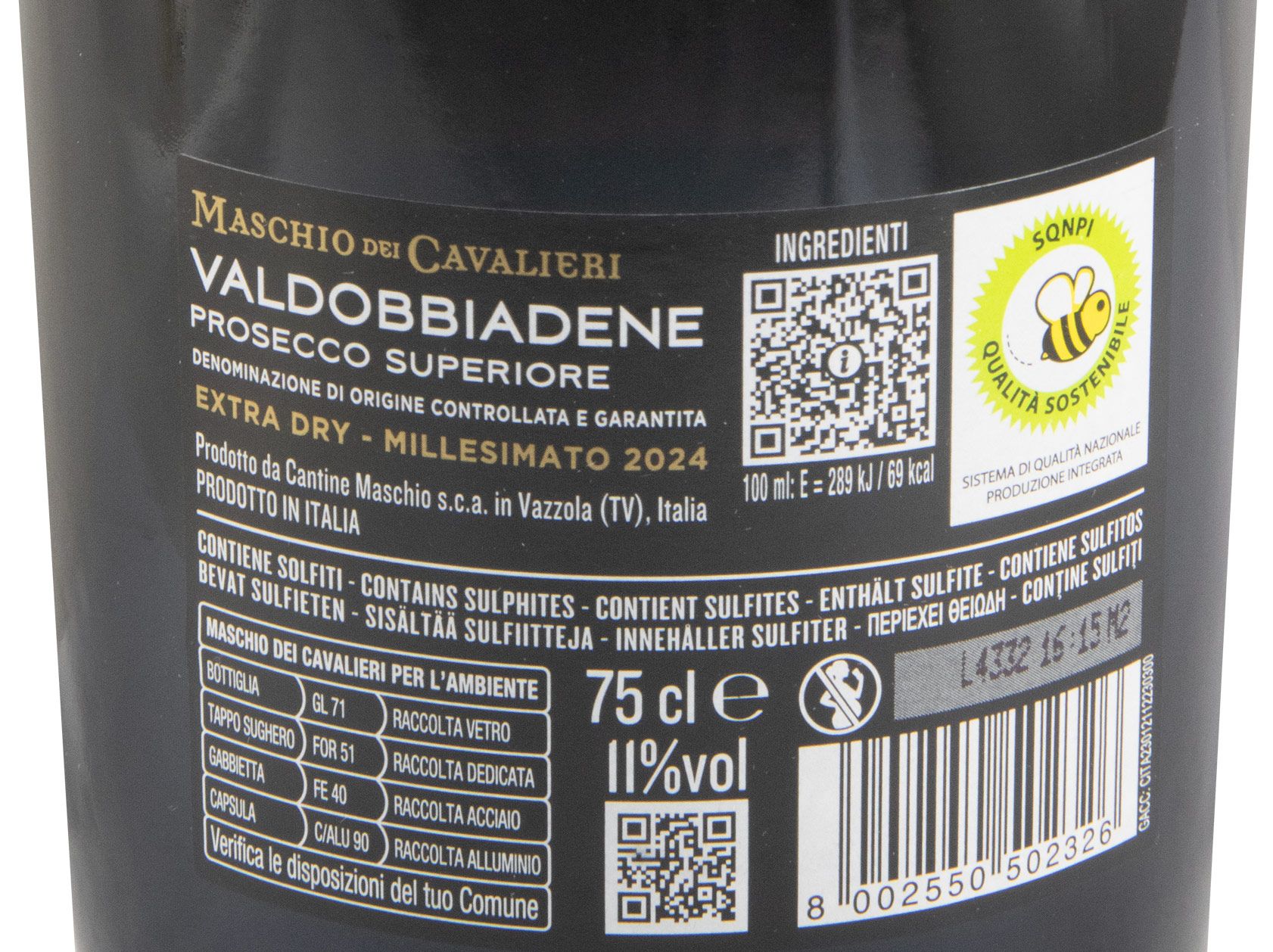 2024 Sparkling Wine Prosecco Maschio dei Cavalieri Valdobbiadene Extra Dry