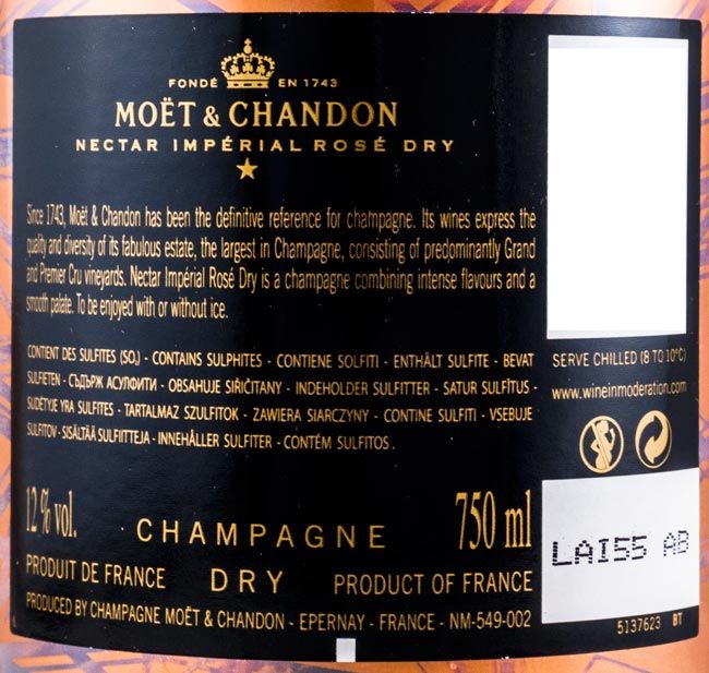Champagne Moet & Chandon N.I.R. Nectar Imperial Dry Luminous Edition rosé