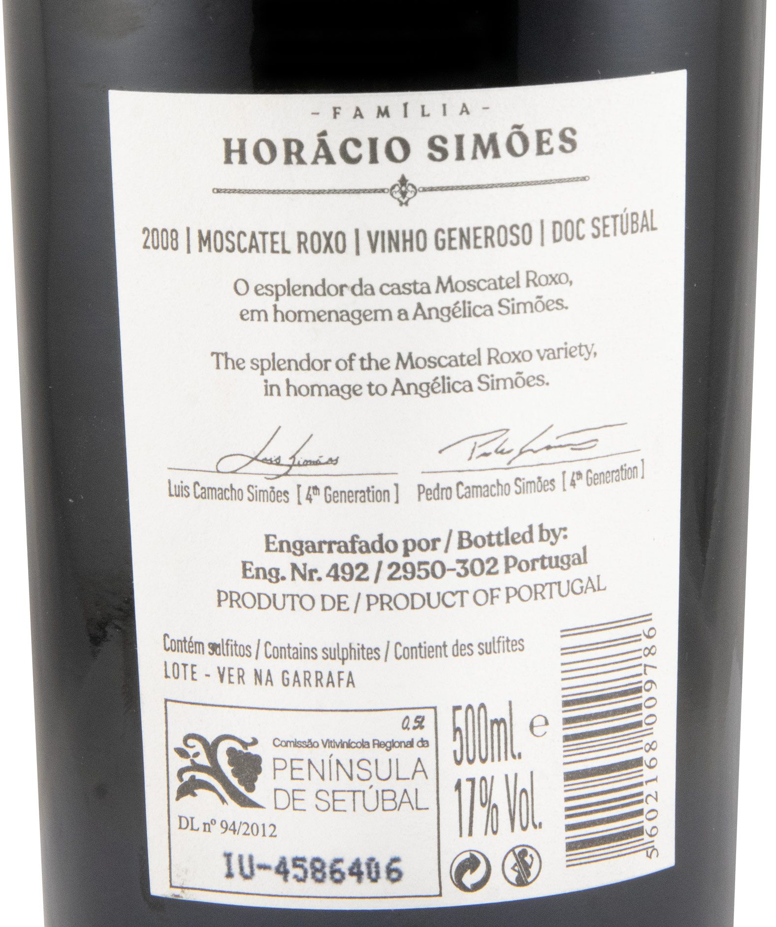2008 Moscatel Roxo de Setúbal Horácio Simões Heritage 50cl