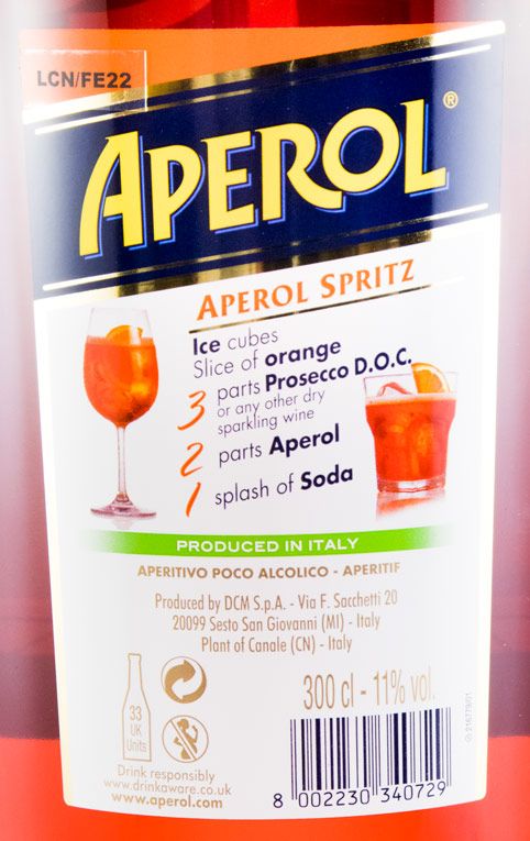 Aperol c/Doseador 3L