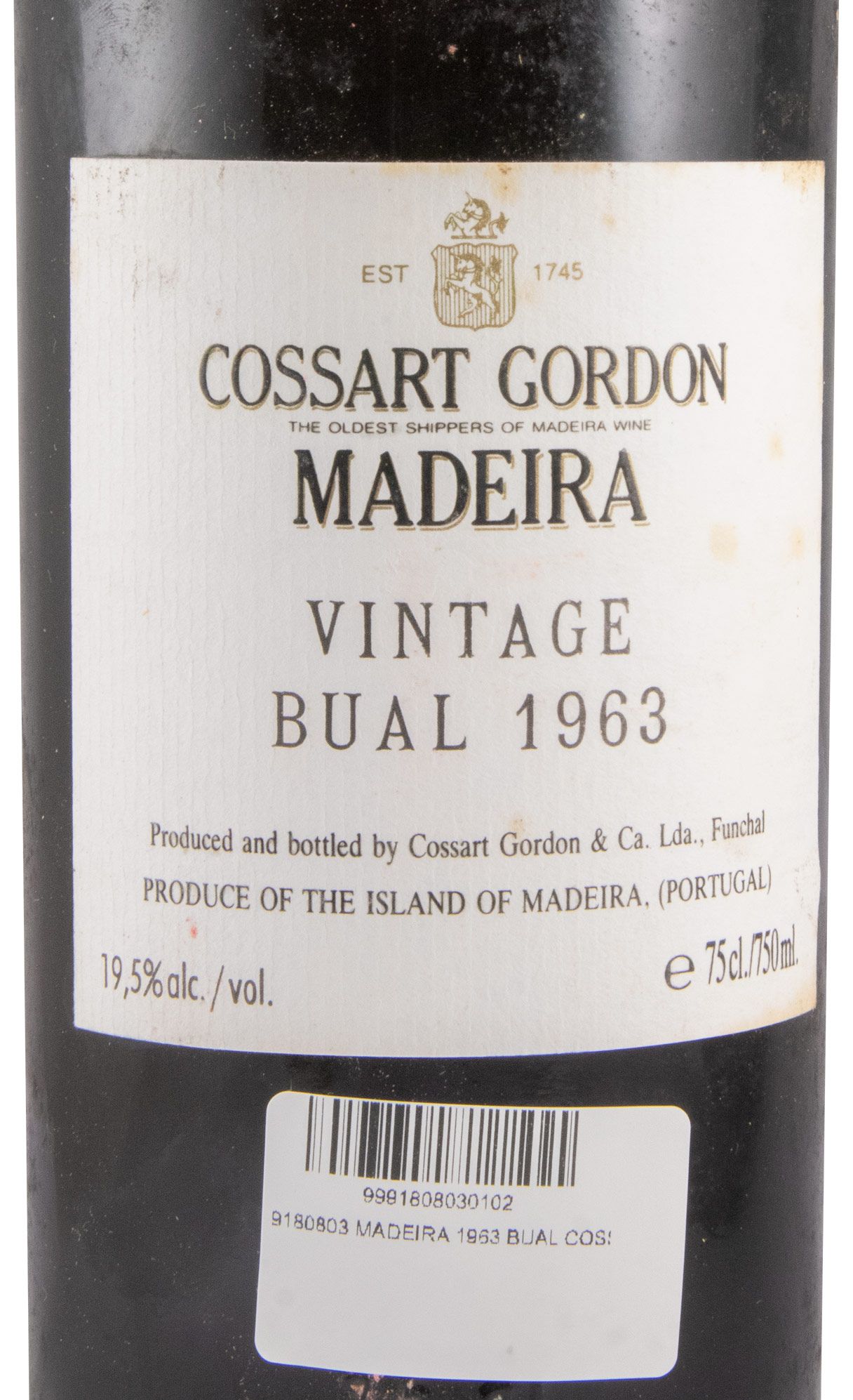 1963 Madeira Cossart Gordon Bual